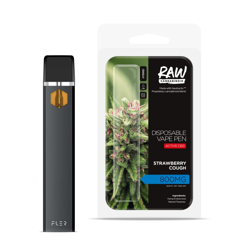 Strawberry Cough Vape Pen - Active CBD - Disposable - RAW Strawberry Cough Vape Pen - Active CBD - Disposable - RAW