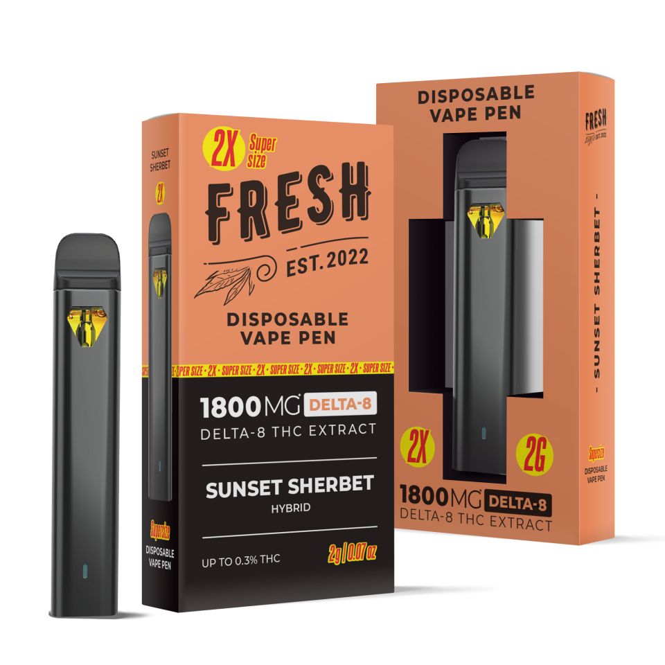 Sunset Sherbet Vape Pen - Delta 8 - Disposable - 1800MG - Fresh
