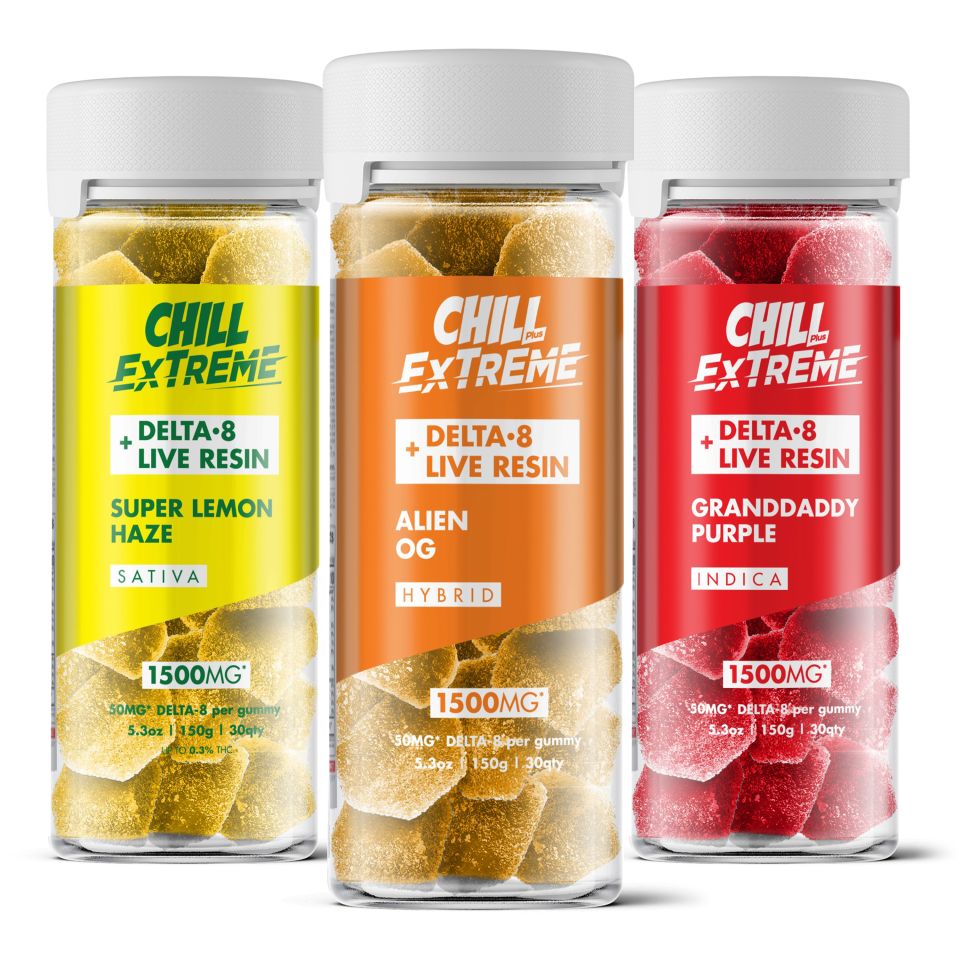 Delta 8 Live Resin Gummies Bundle - 50mg - Chill Extreme
